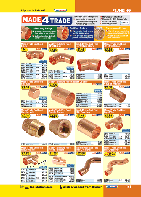 Made4Trade End Feed Street Elbow 15mm | Toolstation