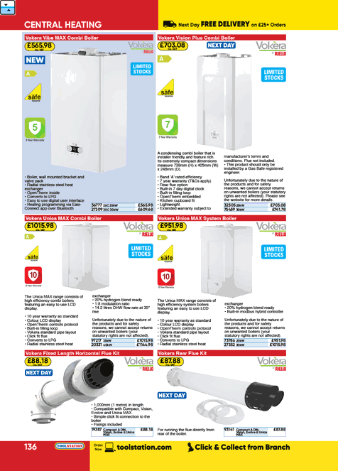 Vokera Vibe MAX Combi Boiler 30C 30kW | Toolstation