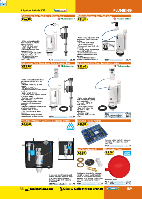 Fluidmaster Dual Flush Push Button Valve Replacement Seal | Toolstation