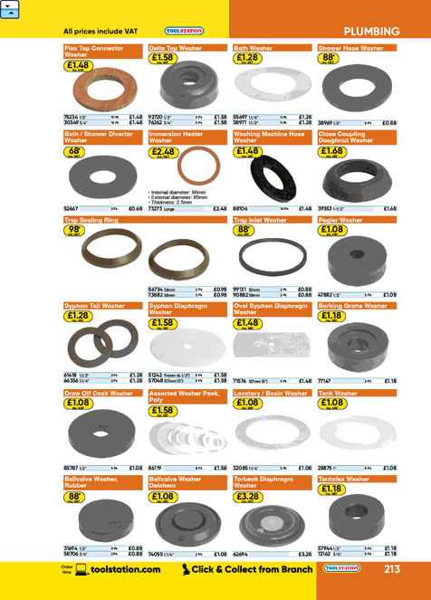 Flex Tap Connector Washer 1/2" | Toolstation