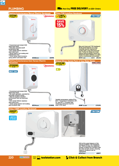 Triton T30I Instaflow Handwash 3kW | Toolstation