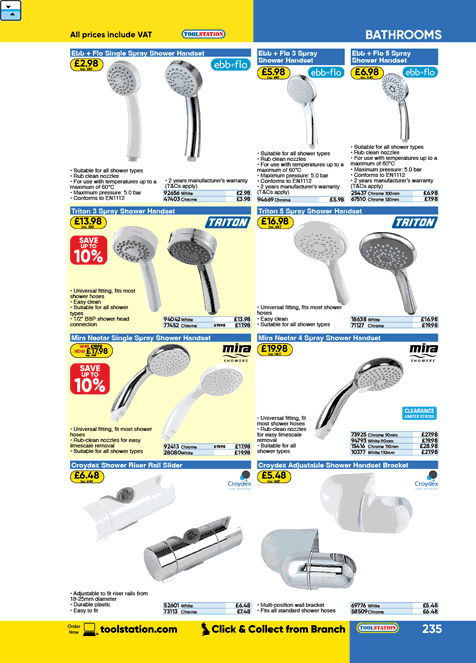 Croydex Shower Riser Rail Slider Chrome | Toolstation