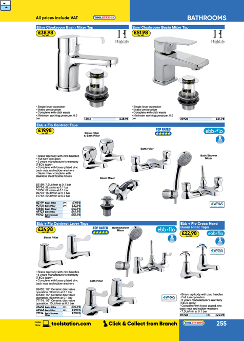 Ebb + Flo Contract Taps Bath Shower Mixer | Toolstation