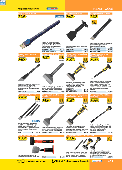 Draper Scutch Chisel 8"x1" Chisel | Toolstation