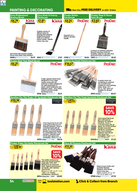 Hamilton For The Trade Synthetic Paintbrush Set 5 Piece | Toolstation