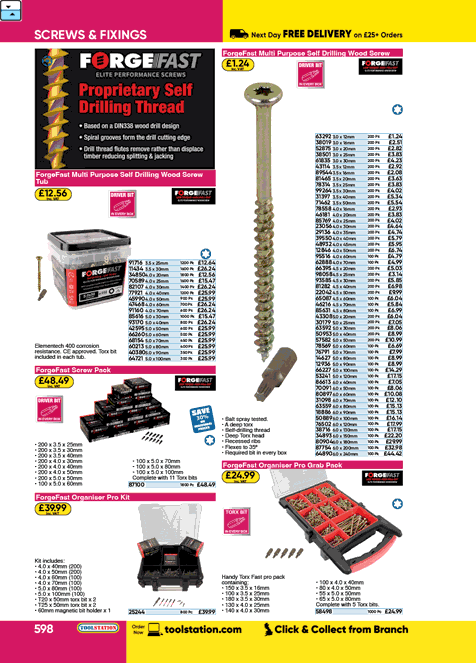 ForgeFast Multi Purpose Self Drilling Wood Screw 4.5 x 60mm | Toolstation