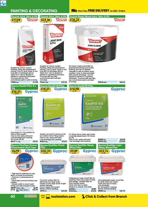 Gyproc Easifill 60 Filler 5kg | Toolstation