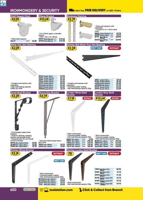 White Twin Slot Shelving Bracket 220mm | Toolstation
