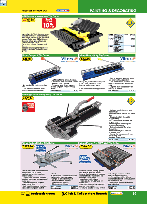 QEP Diamond Wheel Wet Tile Cutter 450W | Toolstation