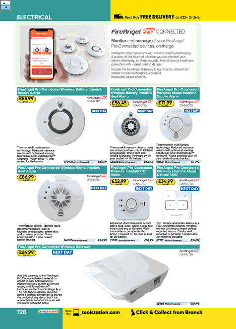 FireAngel Pro Connected Wireless Mains Interlink Smoke Alarm Mains ...