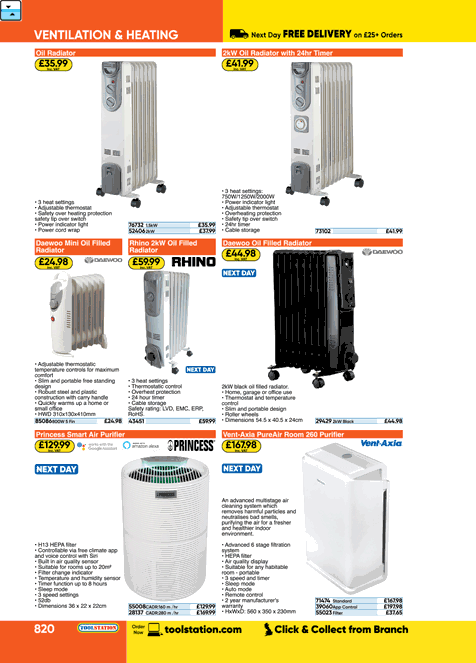 Daewoo Mini Oil Filled Radiator 800W 5 Fin | Toolstation