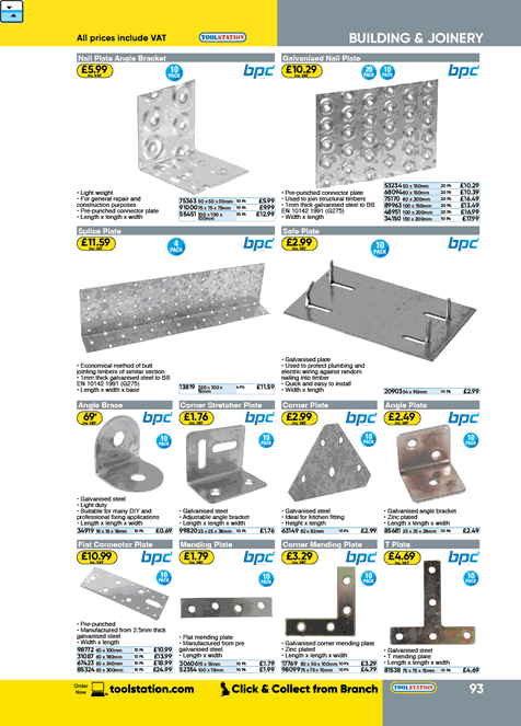 Nail Plate Angle Bracket 50 x 50 x 50mm | Toolstation